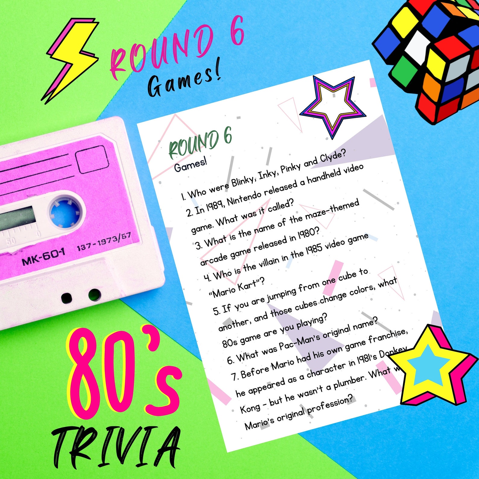 80s Themed Party Game, Printable Back to the 80s Trivia, Trivia Night ...