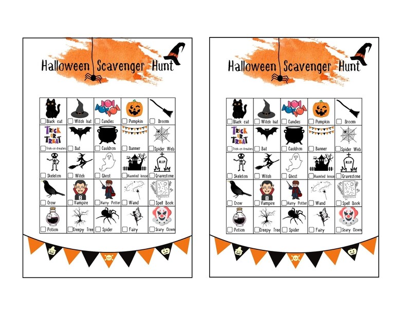 Printable Halloween Scavenger Hunt Activity Fall Scavenger - Etsy