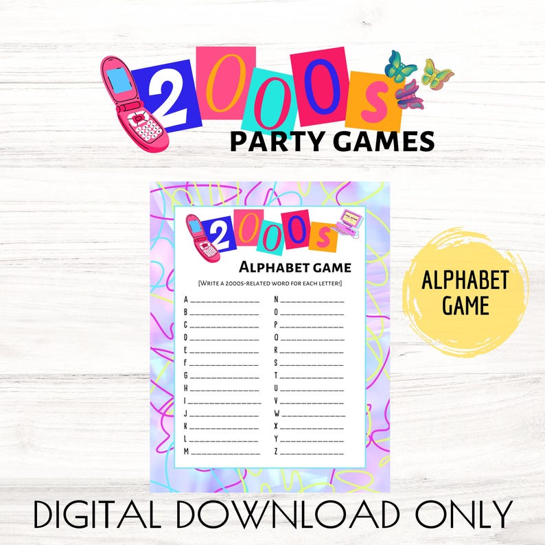 2000s Party Games Bundle: Y2K Trivia, Music, Slang (printable PDF) - Etsy