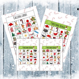 Printable Christmas Bingo Cards, 30 Cards, Party Favors, Holiday Party ...