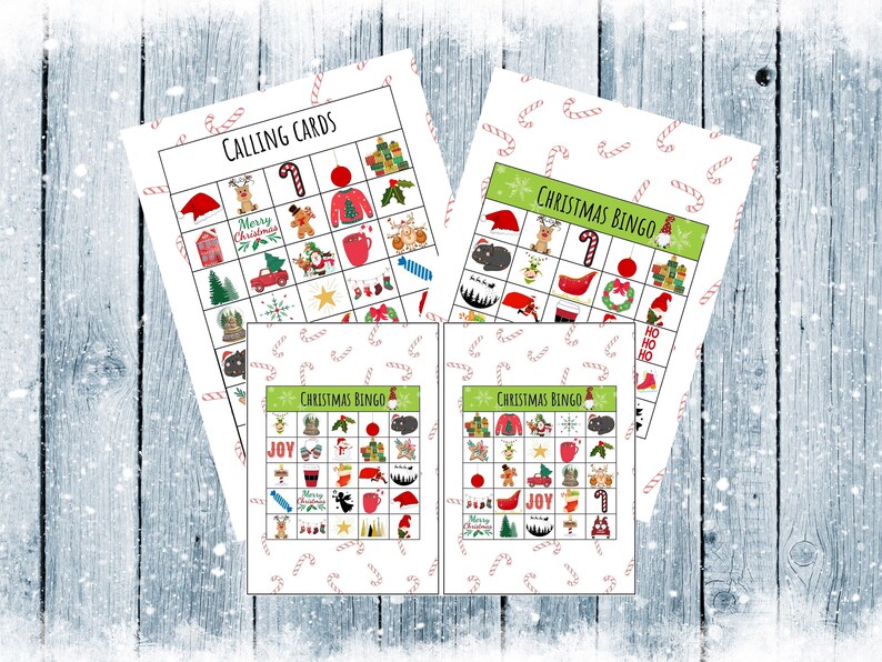 Printable Christmas Bingo Cards, 30 Cards, Party Favors, Holiday Party ...