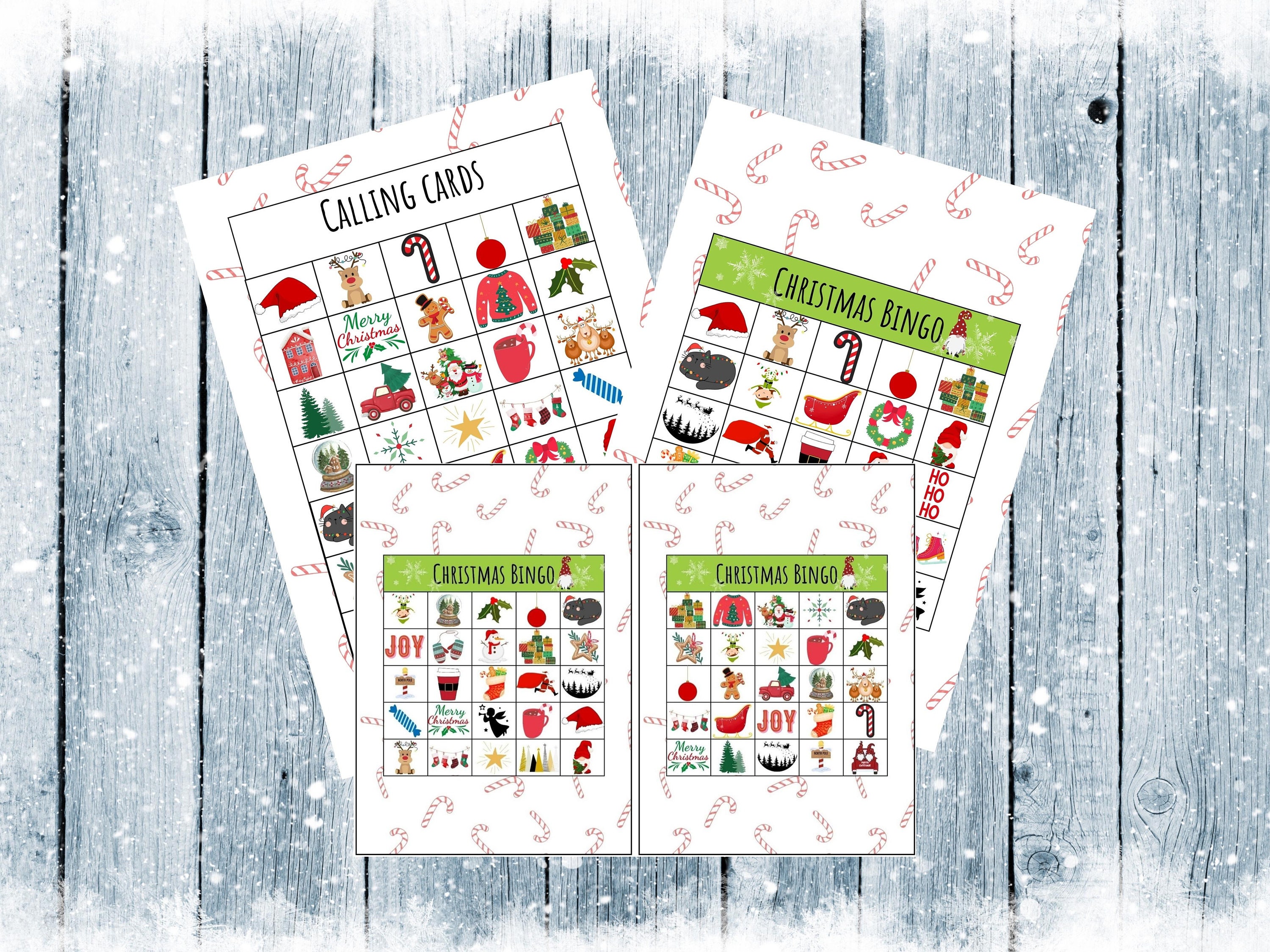 Printable Christmas Bingo Cards, 30 Cards, Party Favors, Holiday Party ...