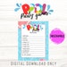 Pool Party Printable Games for Kids, Summer Theme Party Games Bundle ...