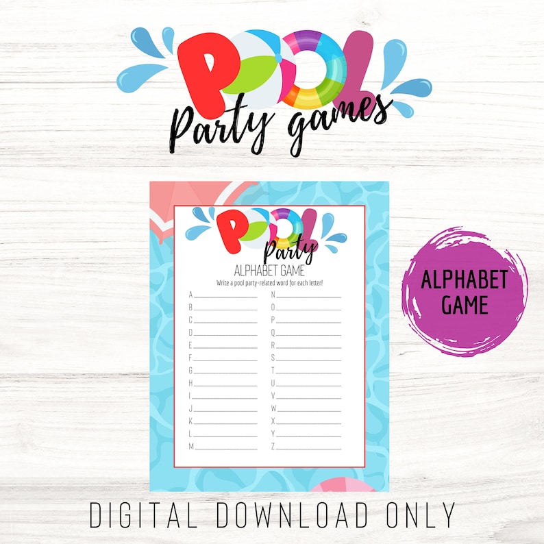 Pool Party Games Bundle: Summer Kids Activities (digital Download) - Etsy