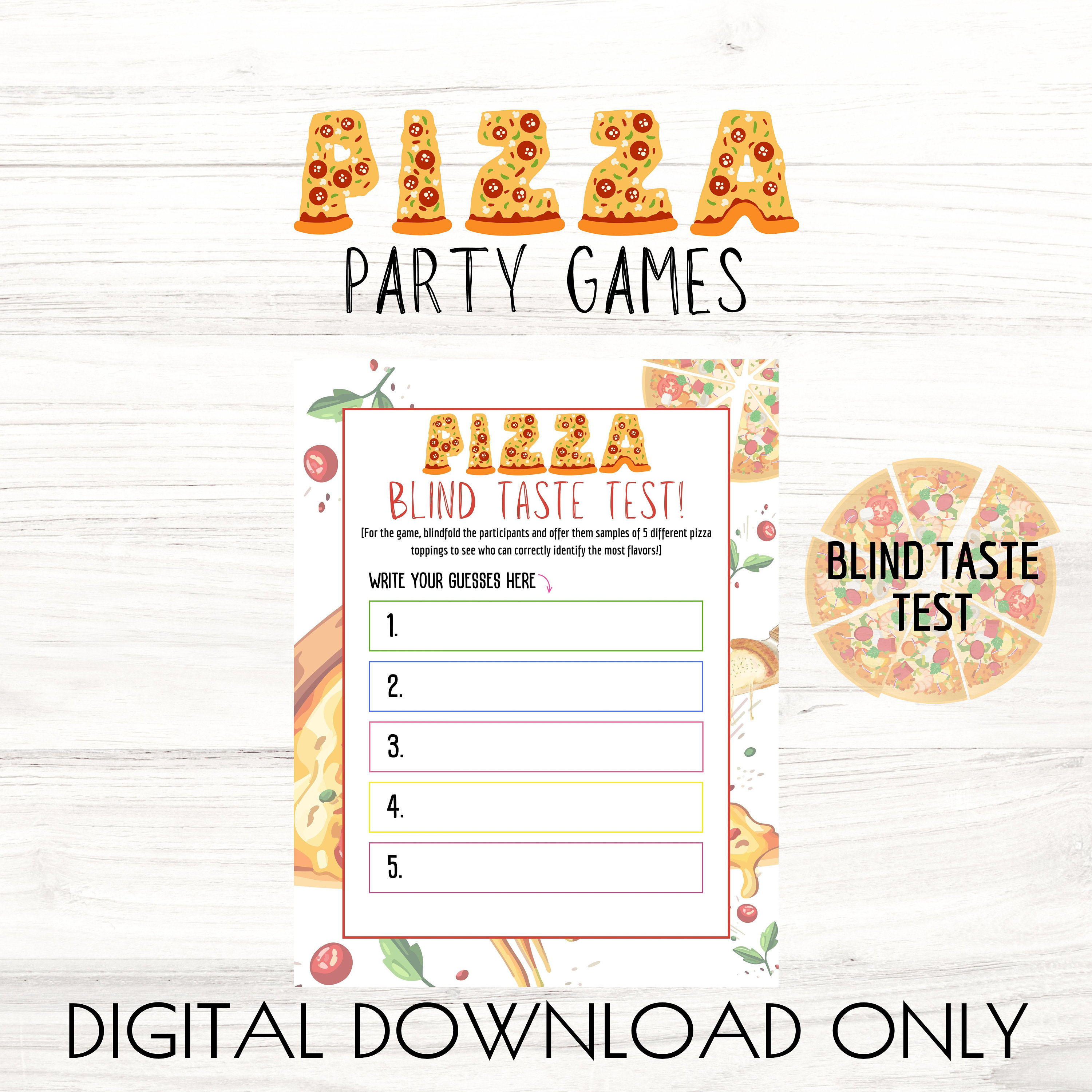 Pizza Party Games Printable, Pizza Theme Party Games Bundle, Pizza ...