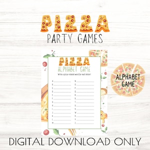 Pizza Party Games Printable, Pizza Theme Party Games Bundle, Pizza ...