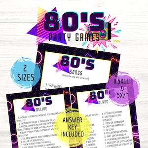 80s Theme Party Games Printable, Back to the 80s Party Activities ...
