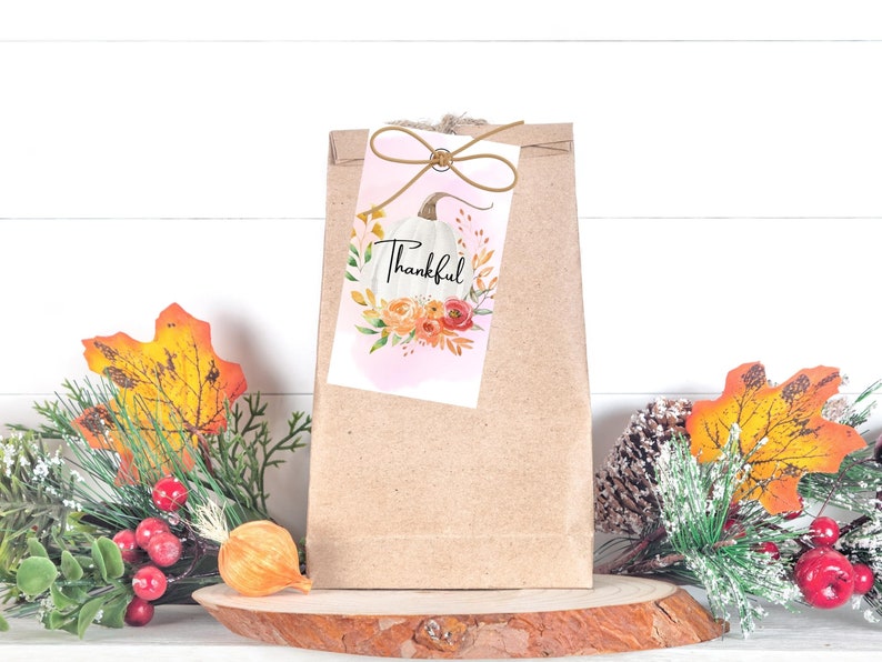 Printable Thanksgiving Gift Tags, Digital Download Holiday Gift Tags ...