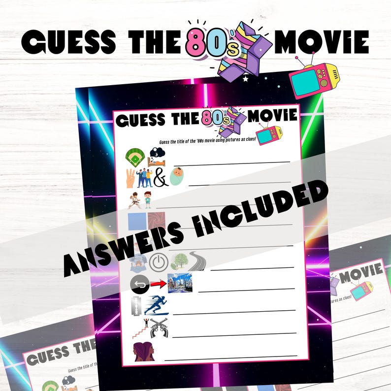 Guess the 80s Movie Game: Retro Party Trivia (digital Download) - Etsy