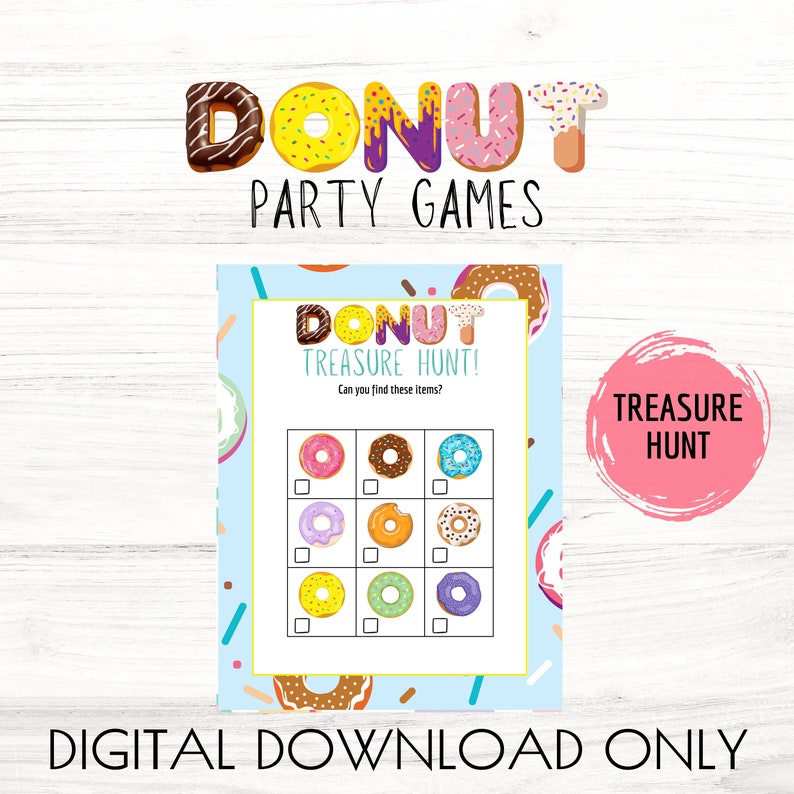Donut Party Games Printable, Doughnut Theme Party Games Bundle, Donut ...