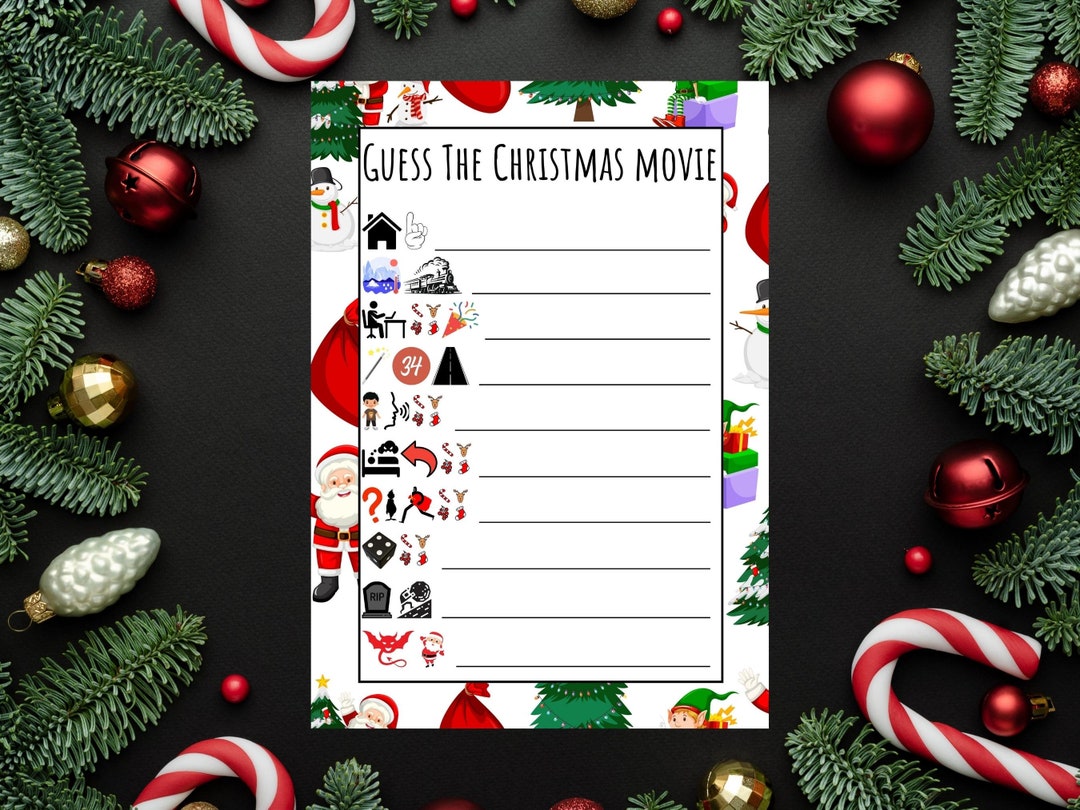 Printable CHRISTMAS MOVIE PICTIONARY Game, Recognize Christmas Movie ...