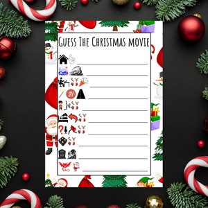 Printable CHRISTMAS MOVIE PICTIONARY Game, Recognize Christmas Movie ...