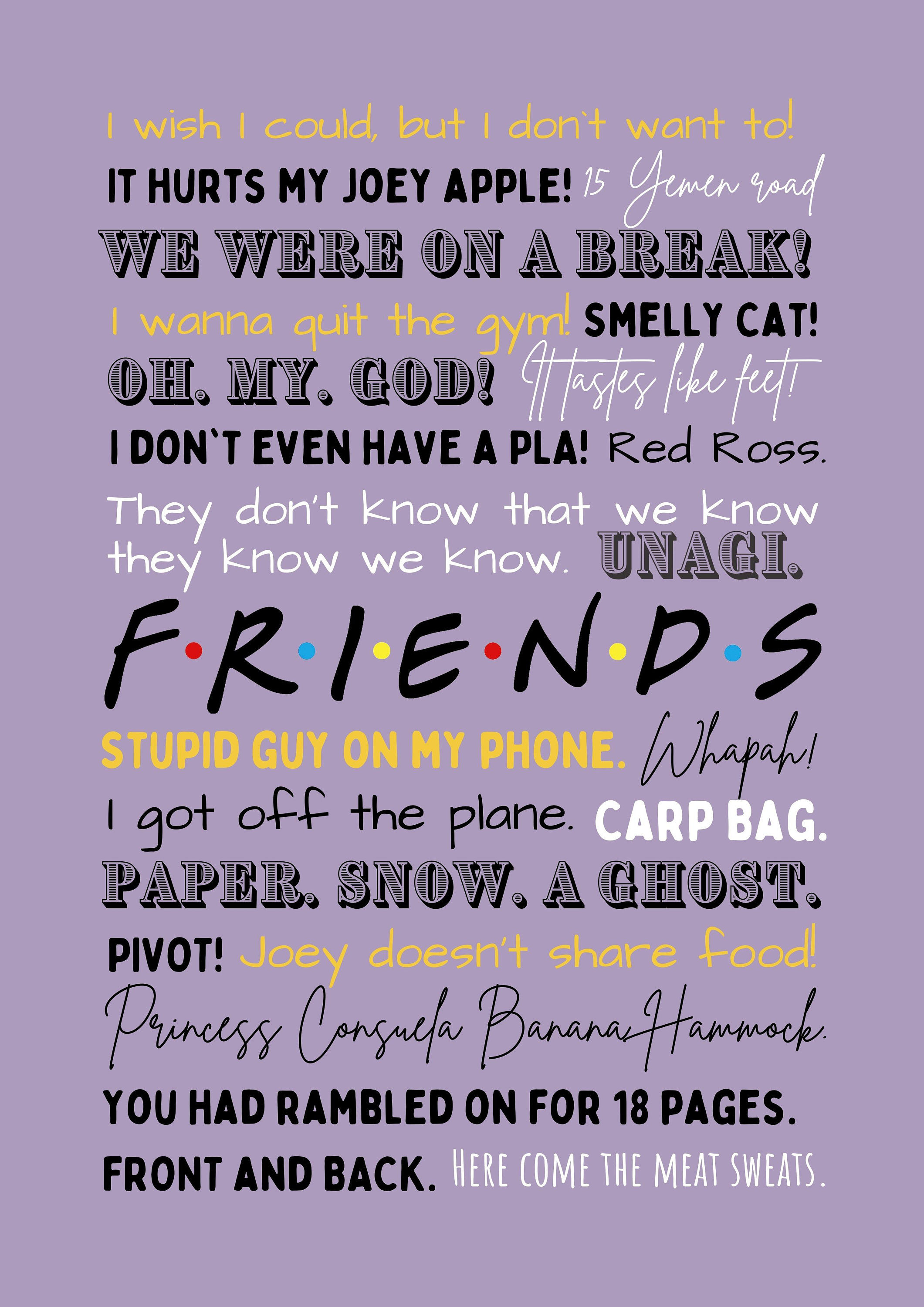 Printable Friends TV Show Wall Art Set of 3, Home Decor, Friends Poster ...