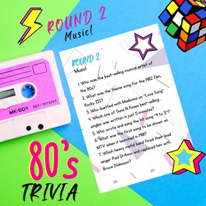 80s Themed Party Game, Printable Back to the 80s Trivia, Trivia Night ...