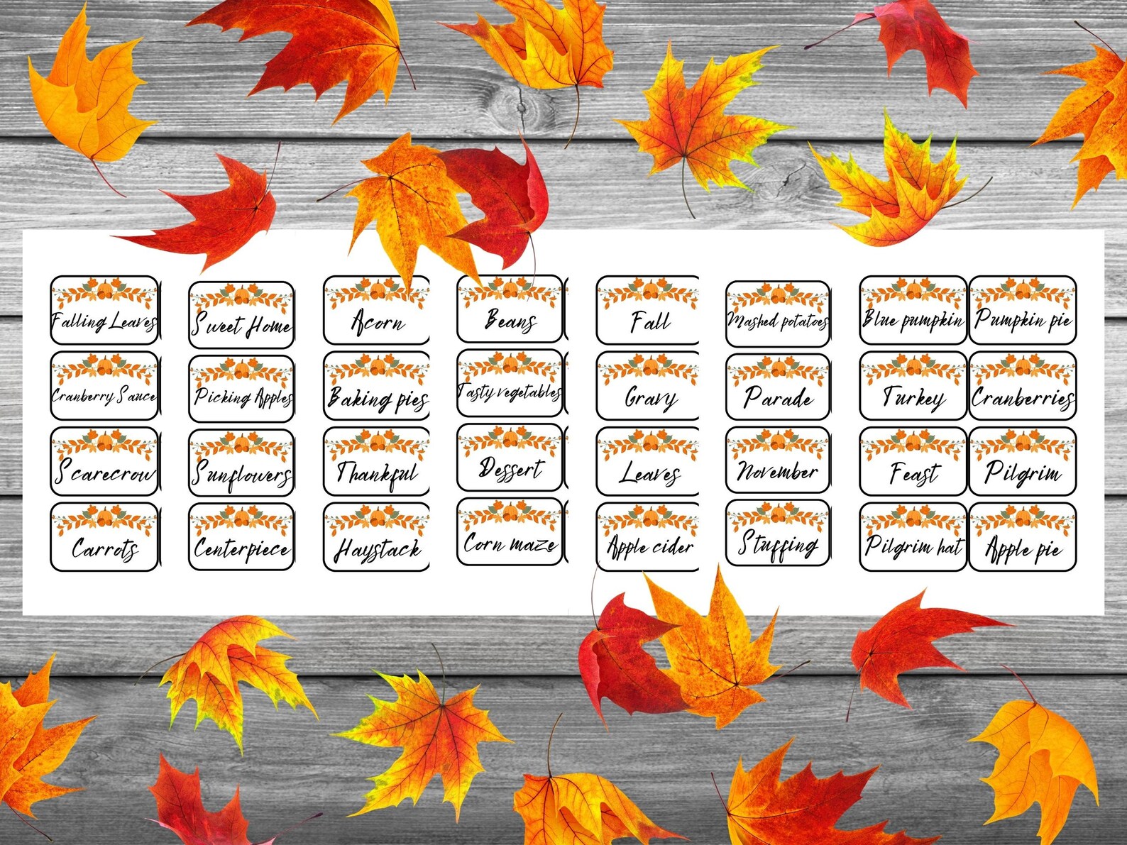 Printable 80 Thanksgiving CHARADES CARDS Holiday Party Game - Etsy