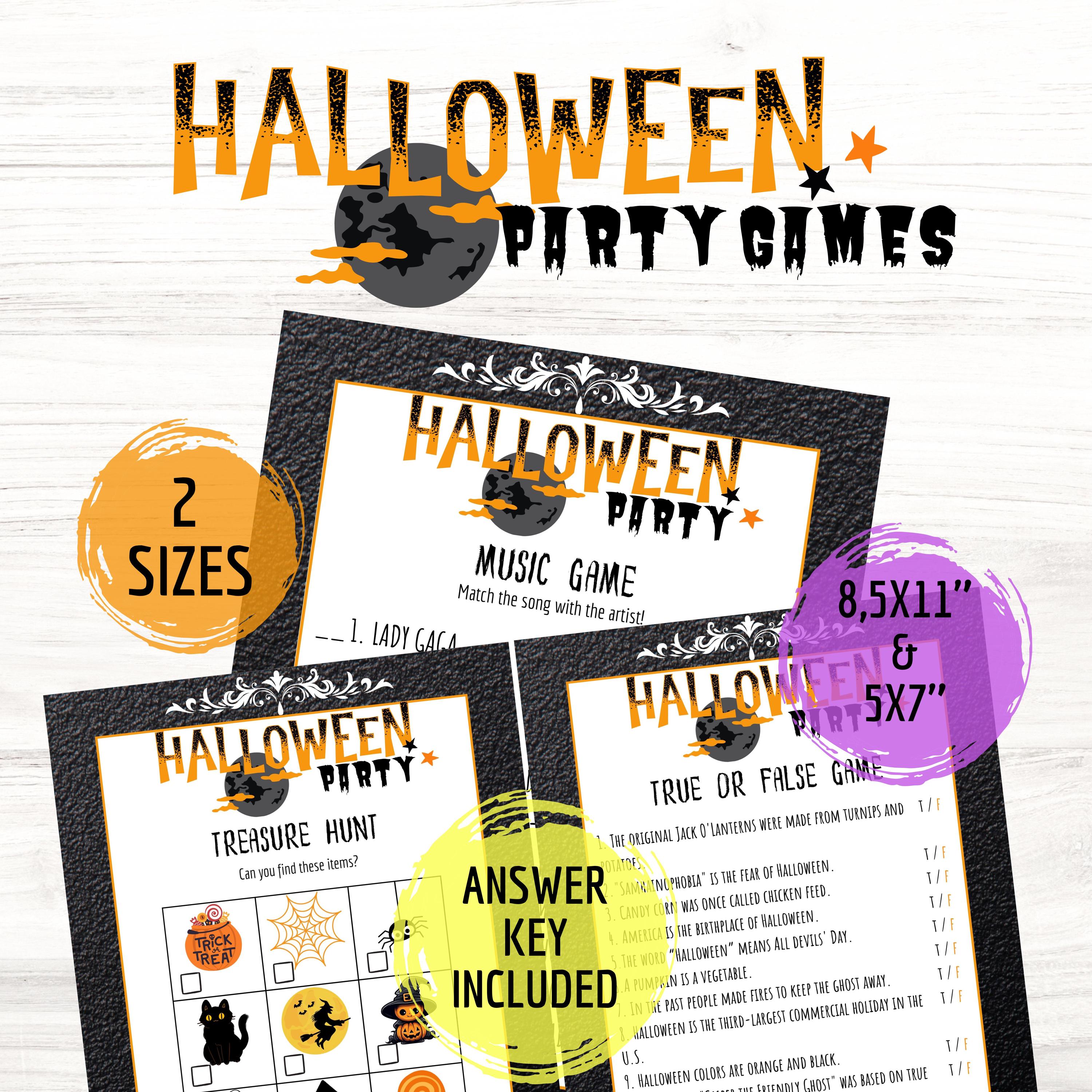 Halloween Party Games Bundle Printable, Halloween Theme Party Games for ...