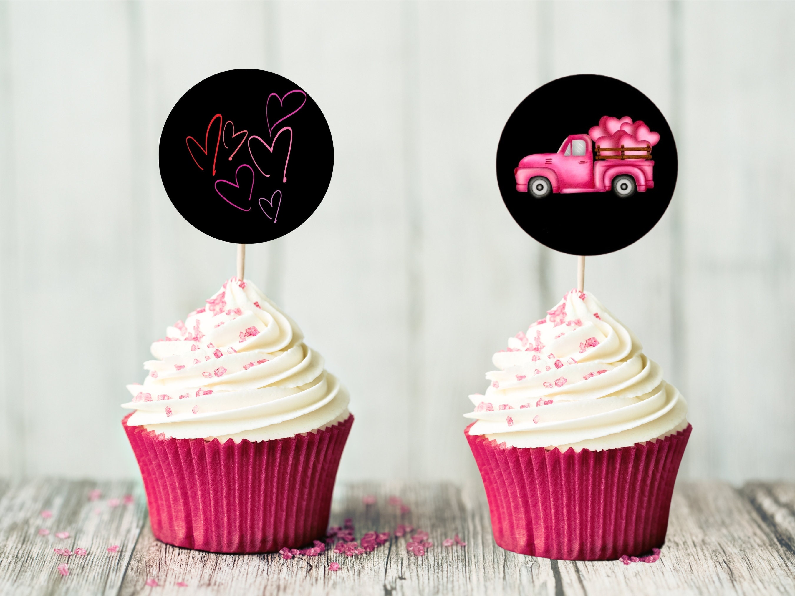 Printable Valentine's Day CUPCAKE TOPPERS, Party Favors, Table ...