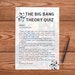 Printable the Big Bang Theory Party Game, Science Themed Party Activity ...