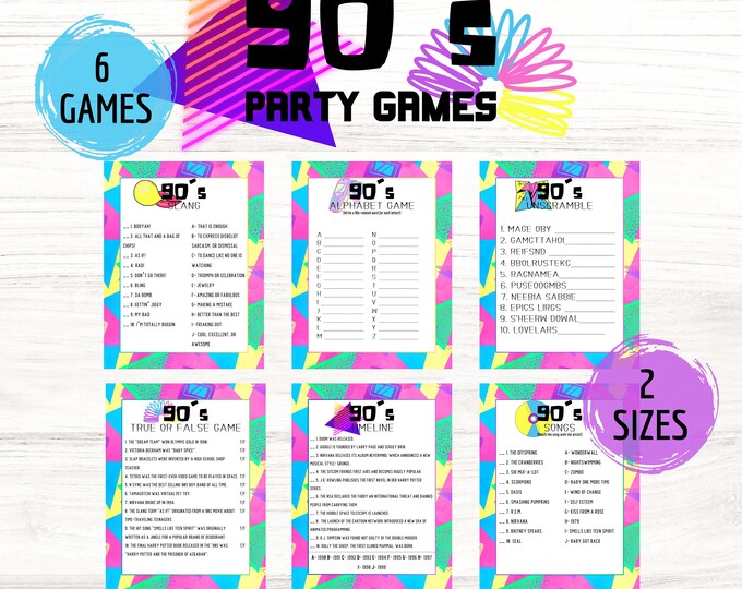 MASH Game Printable, 90's Theme Party, 90s Nostalgia, 90s Party Game ...