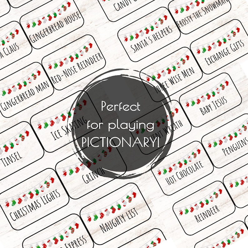 Christmas Charades Cards Printable, Fun Christmas Party Activities ...