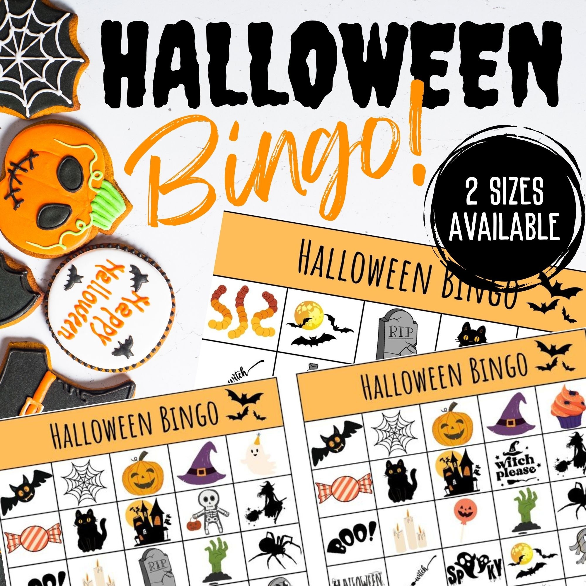 Halloween Bingo Cards Printable, Fall Birthday Party Game for Kids ...