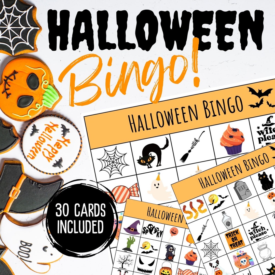 Halloween Bingo Cards Printable, Fall Birthday Party Game for Kids ...