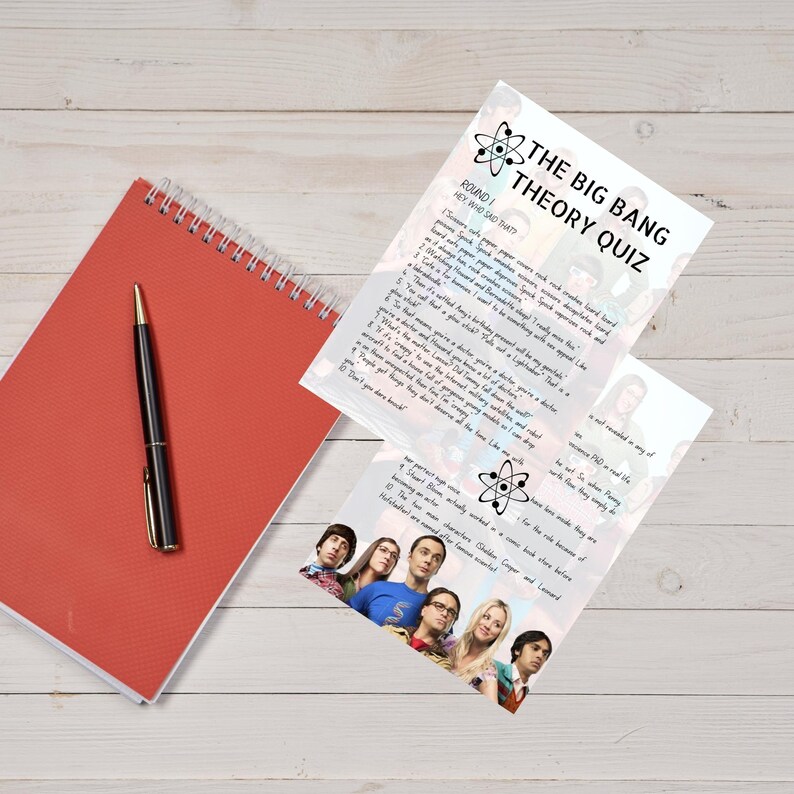 Printable the Big Bang Theory Party Game, Science Themed Party Activity ...