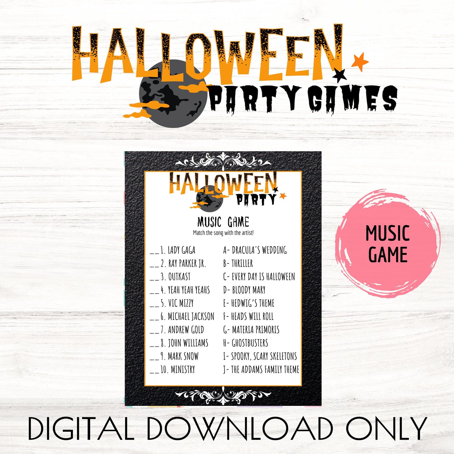 Halloween Party Games Bundle Printable, Halloween Theme Party Games for ...