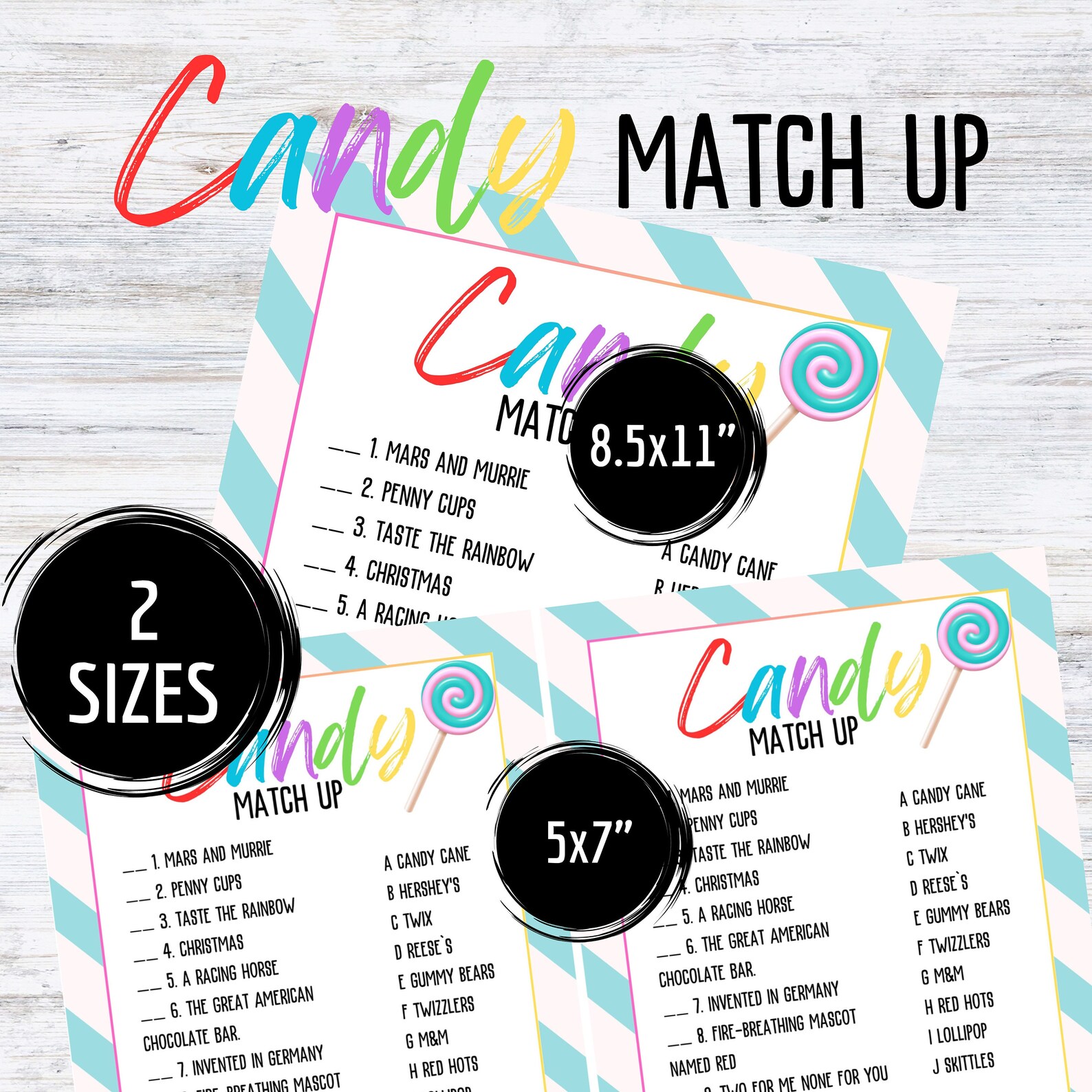 Easter Candy Match up Party Game for Kids and Adults, Candy Party ...