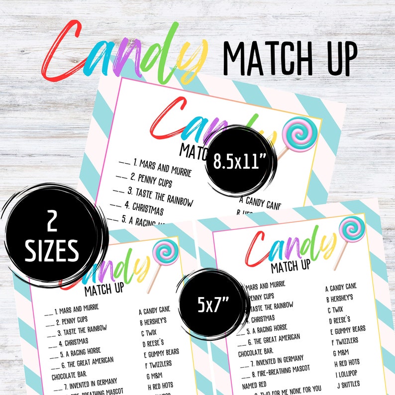 Easter Candy Match up Party Game for Kids and Adults, Candy Party ...