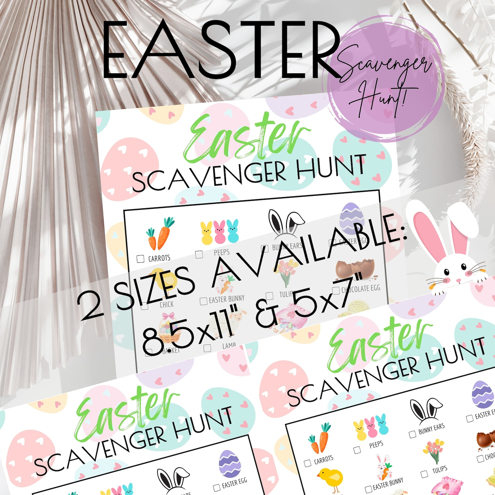 Easter Scavenger Hunt Printable for Kids, Easter Family Party Game ...