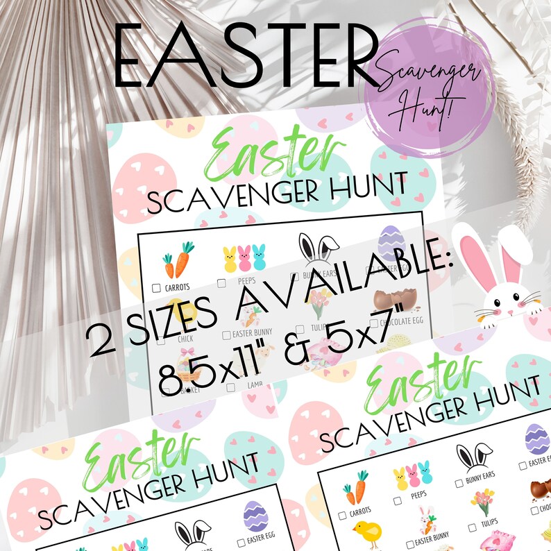 Easter Scavenger Hunt Printable for Kids, Easter Family Party Game ...