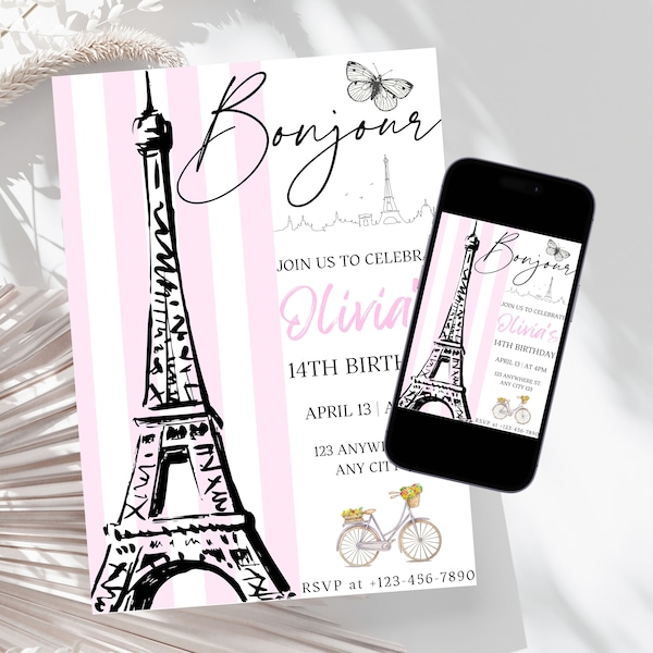 Paris Themed Invitations - Etsy
