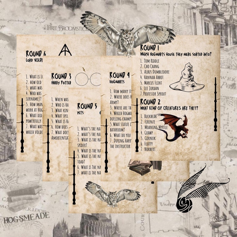 Wizarding World Printable Party Game, Magic Themed Party Activity Ideas ...