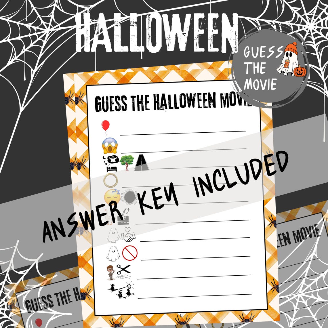 Guess the Halloween Movie Party Game, Printable Halloween Movie ...