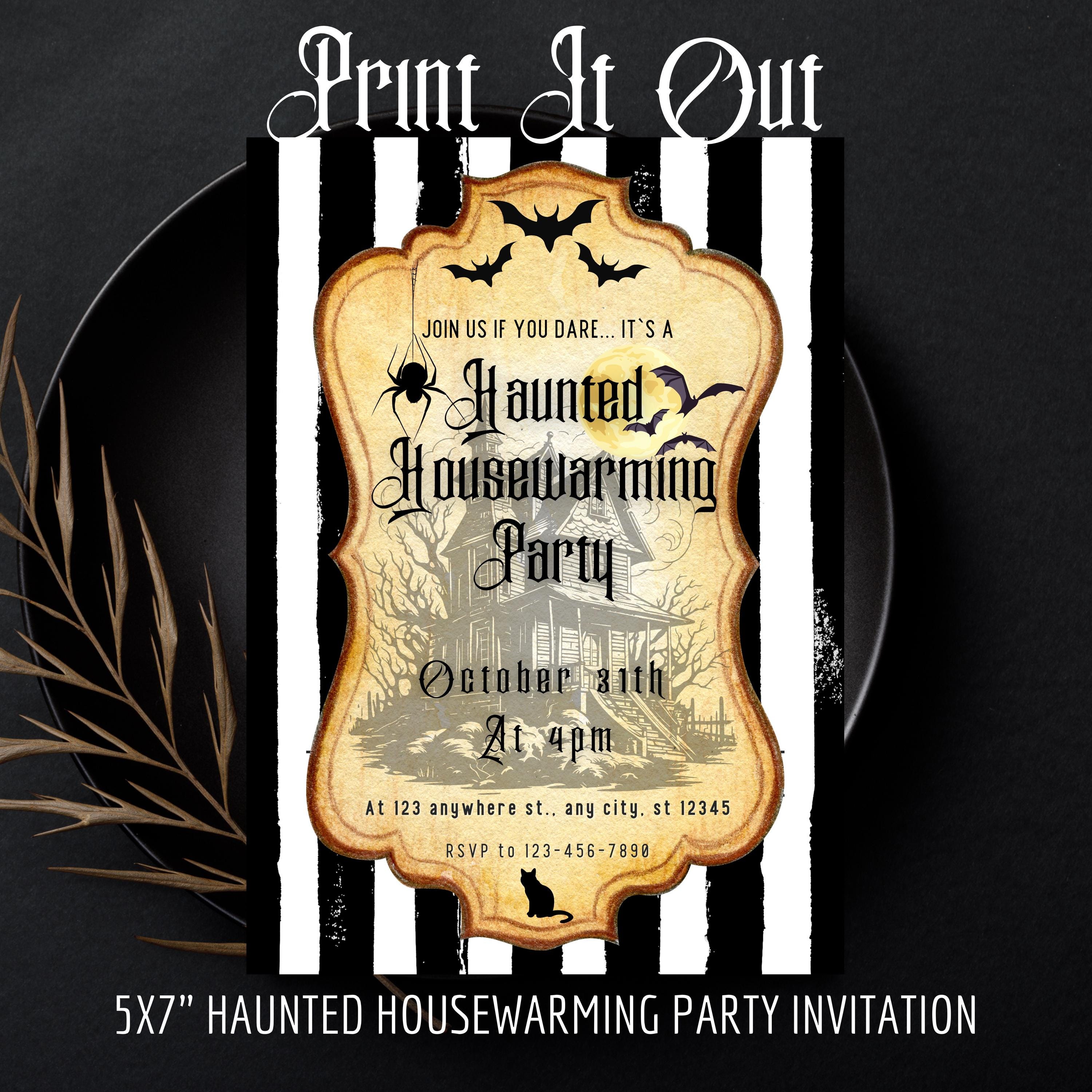 Haunted Housewarming Party Invitation, Halloween Theme Party Digital ...