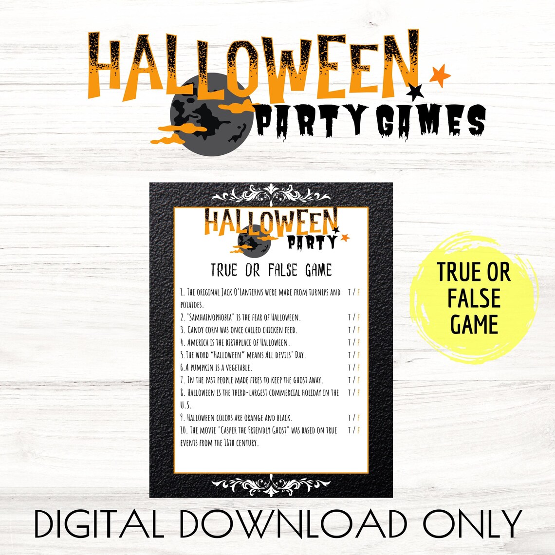 Halloween Party Games Bundle Printable, Halloween Theme Party Games for ...