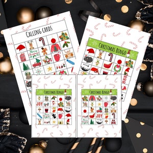 Printable Christmas Bingo Cards, 30 Cards, Party Favors, Holiday Party ...