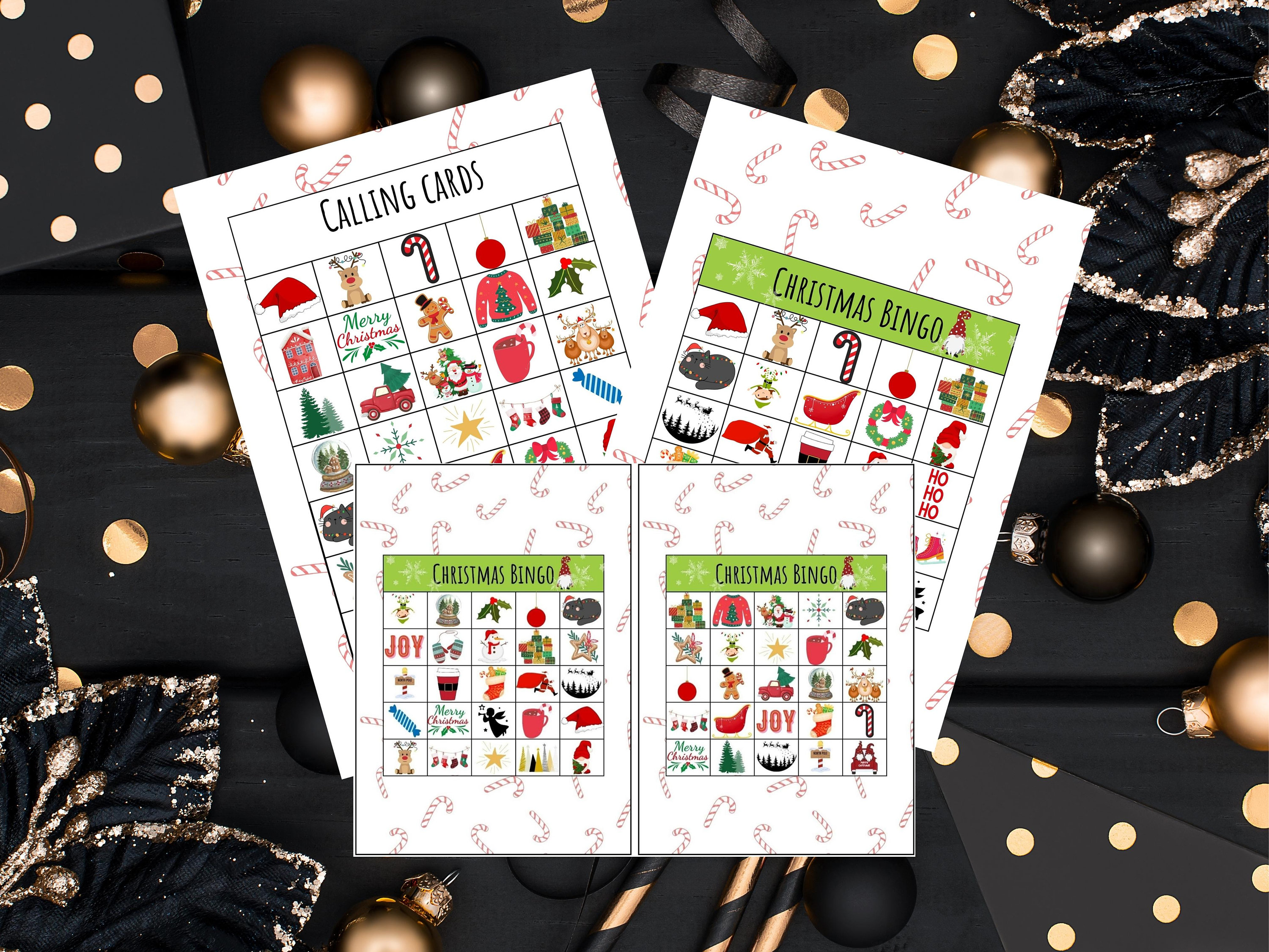 Printable Christmas Bingo Cards, 30 Cards, Party Favors, Holiday Party ...