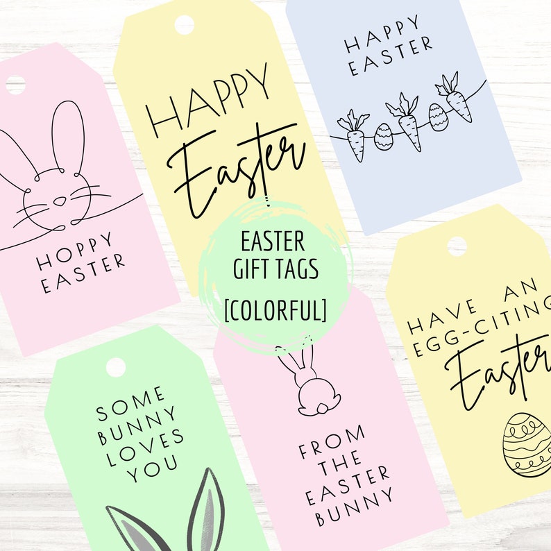 Minimalist Easter Gift Tags, Printable Easter Thank You Tags, Easter ...