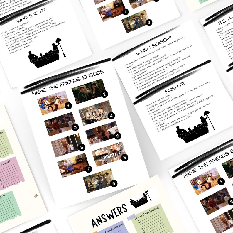Friends TV Show Party Game, Printable Friends Trivia, Trivia Questions ...