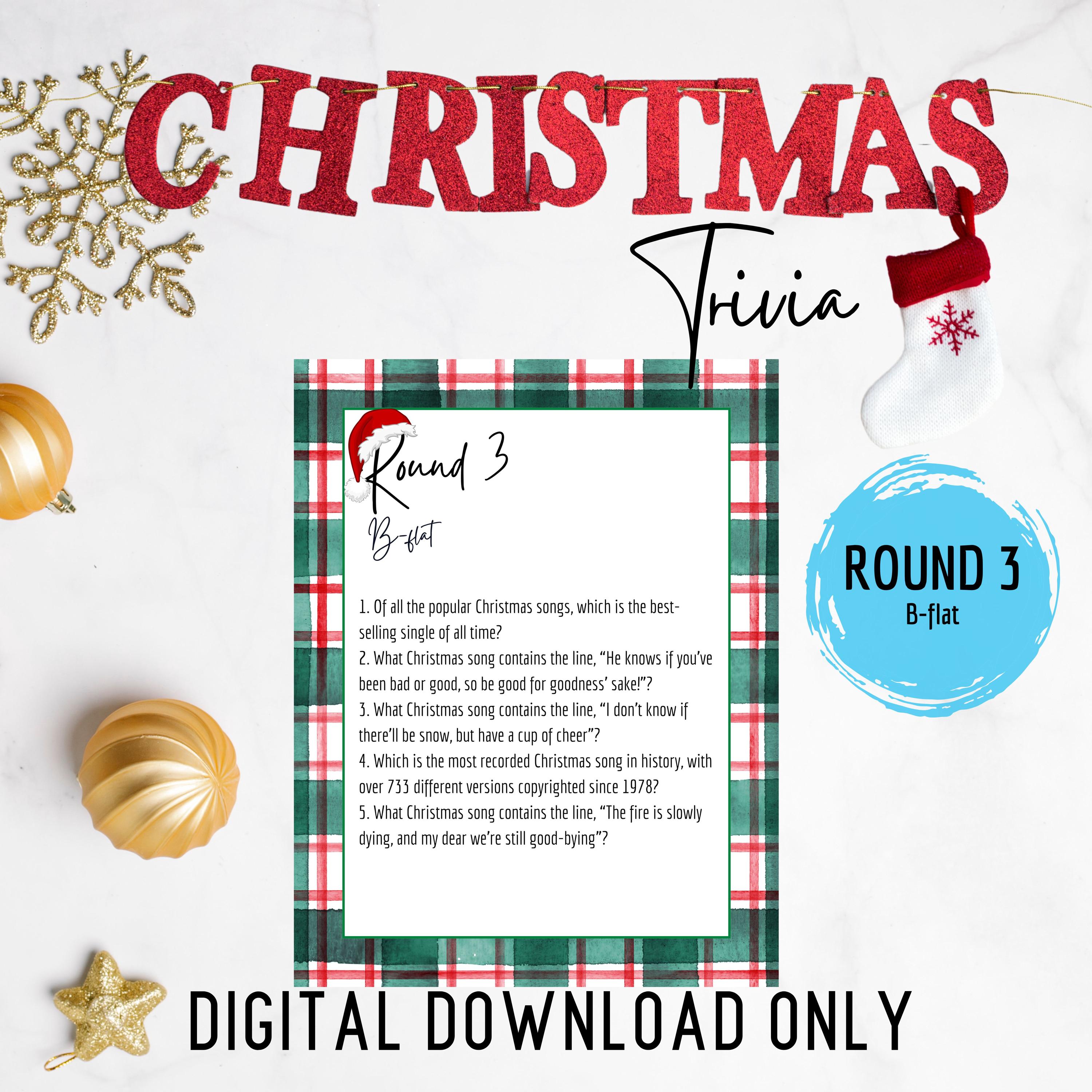 Printable Christmas Theme Party Triva, Holiday Party Quiz, Fun ...