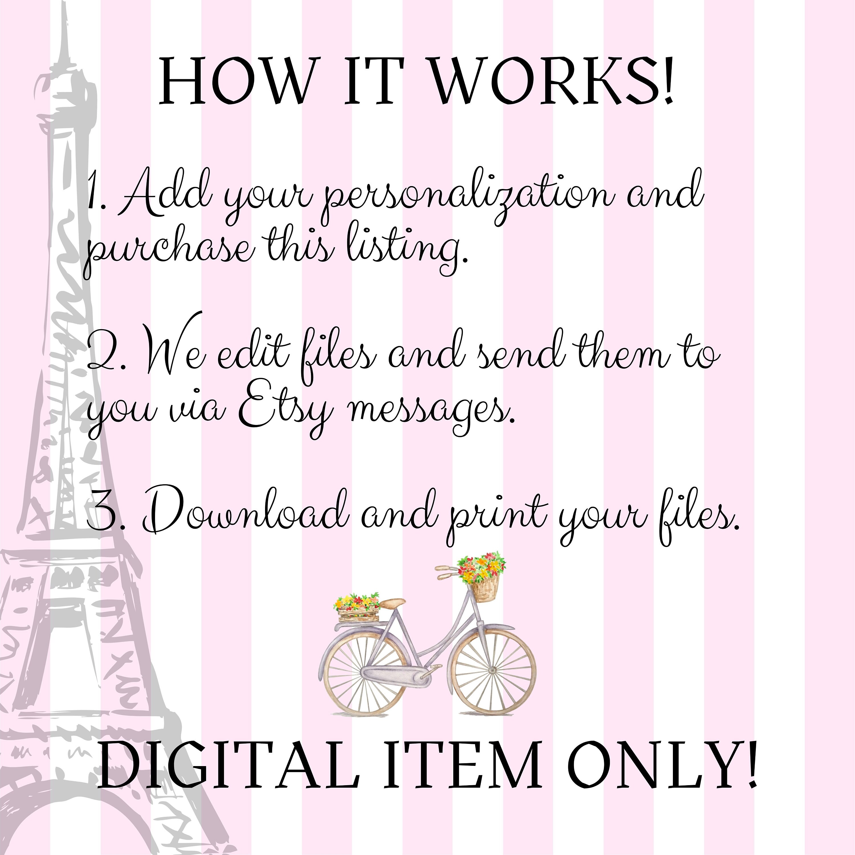 Paris Birthday Party Invitation, Printable Springtime in Paris Party ...