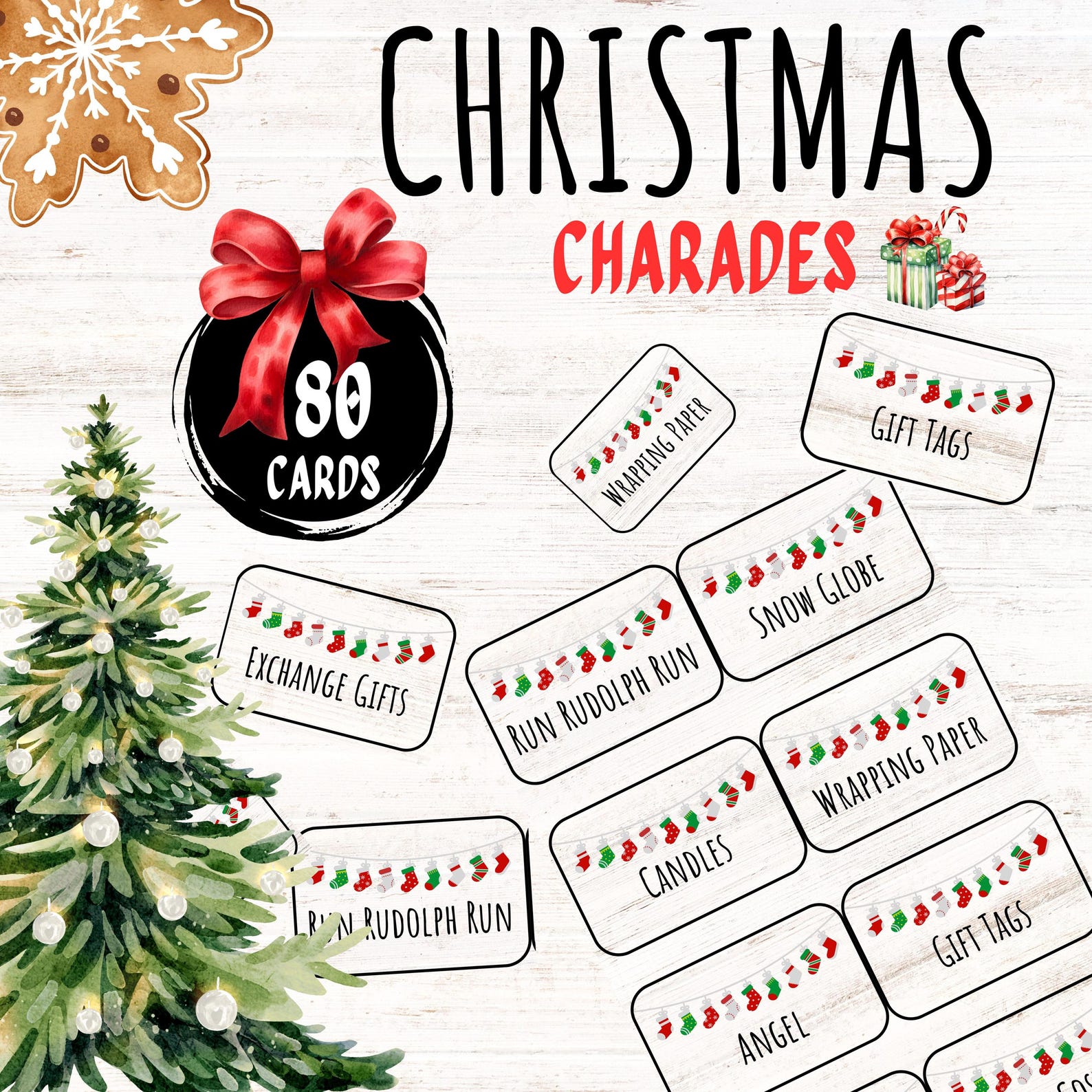 Christmas Charades Cards Printable, Fun Christmas Party Activities ...