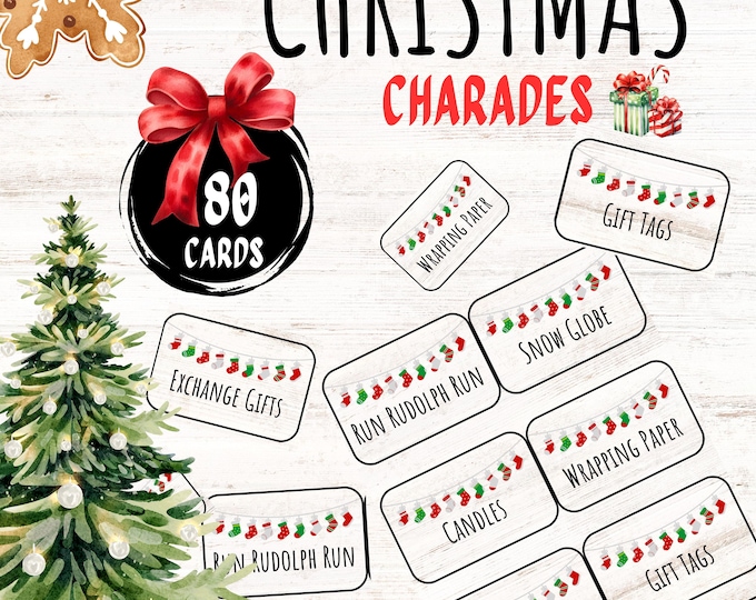 Christmas Charades Cards Printable, Fun Christmas Party Activities ...