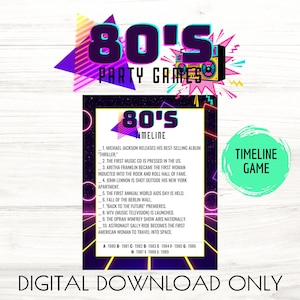 80s Theme Party Games Printable, Back to the 80s Party Activities ...
