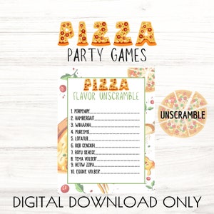 Pizza Party Games Printable, Pizza Theme Party Games Bundle, Pizza ...