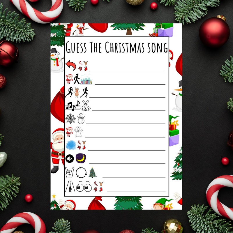 Christmas Song Game - Etsy