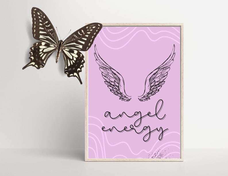 Angel Wings Line Art Print – Trendy Wall Decor (digital Download) - Etsy