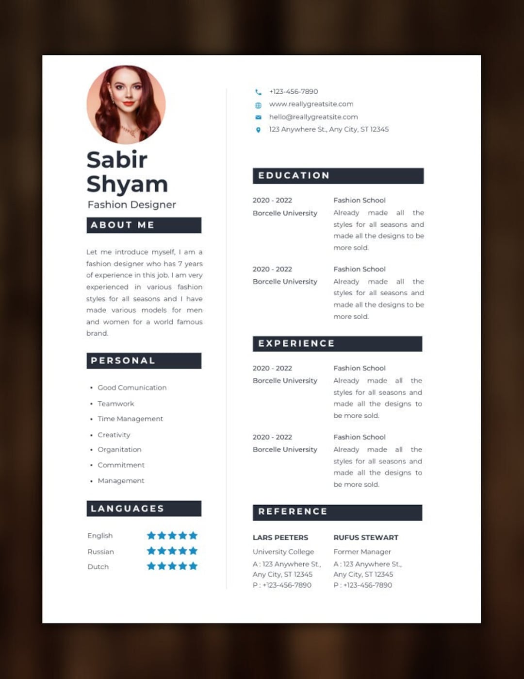 Editable Professional Resume Template Microsoft Word or Canva Link ...